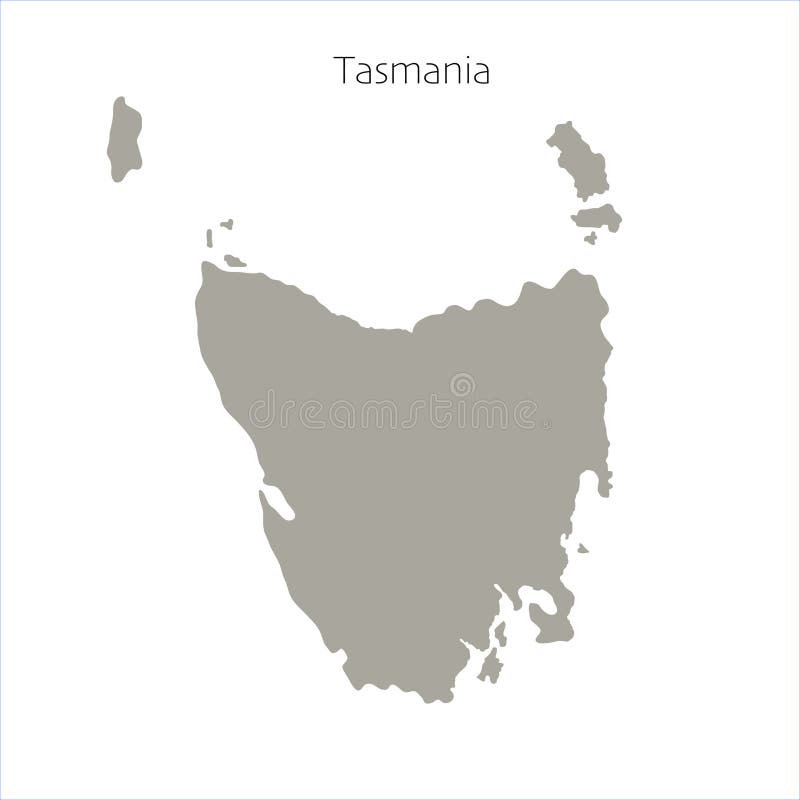 Tasmania Flat Simple Silhouette Map. Easy To Edit and Recolor Stock ...