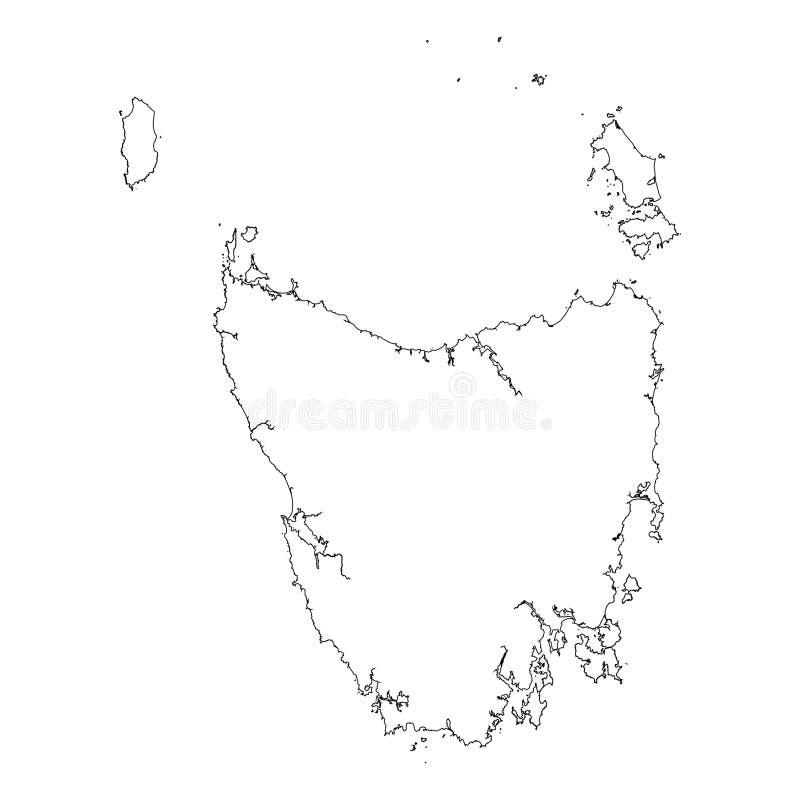 Tasmania outline map stock vector. Illustration of australia - 379389728