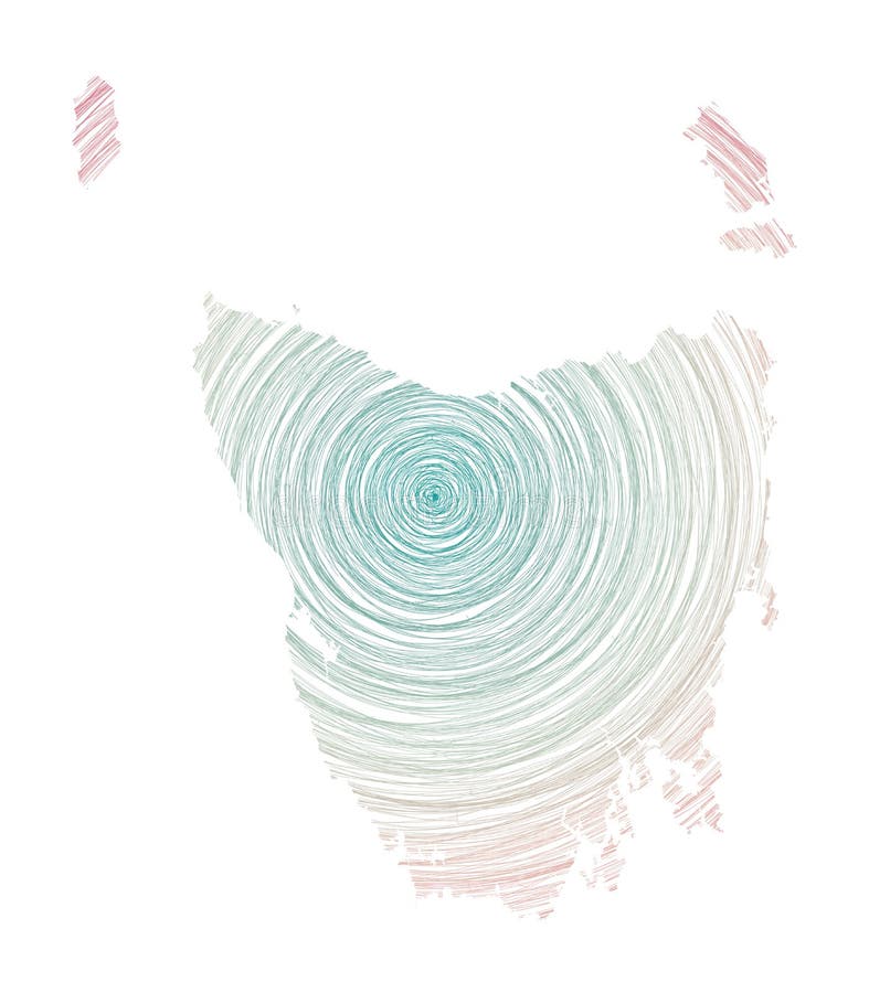 Tasmania Map Filled with Concentric Circles. Stock Vector ...