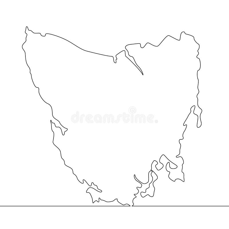 Tasmania Map Outline. Vintage Discover the World. Stock Vector ...