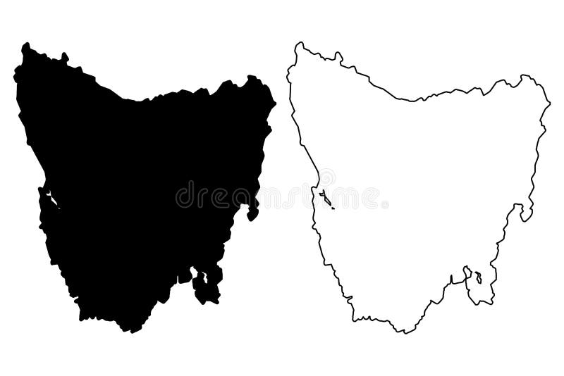 Tasmania Vector Map with Flag Inside Isolated on a White Background ...
