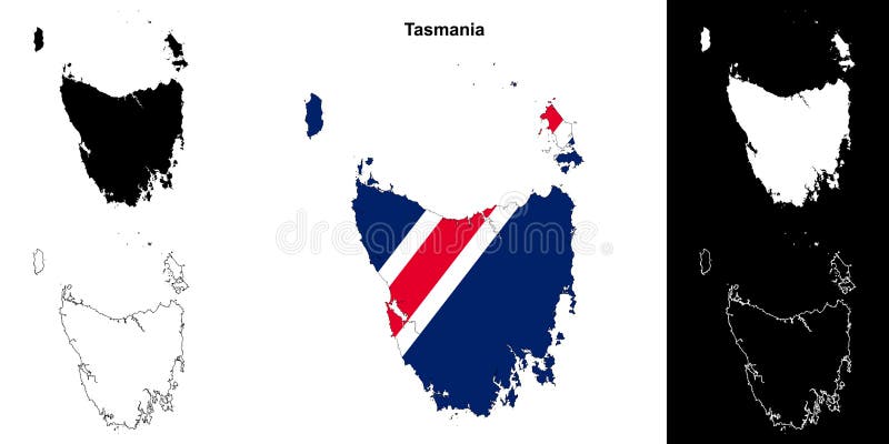 Tasmania outline map stock vector. Illustration of design - 323522376
