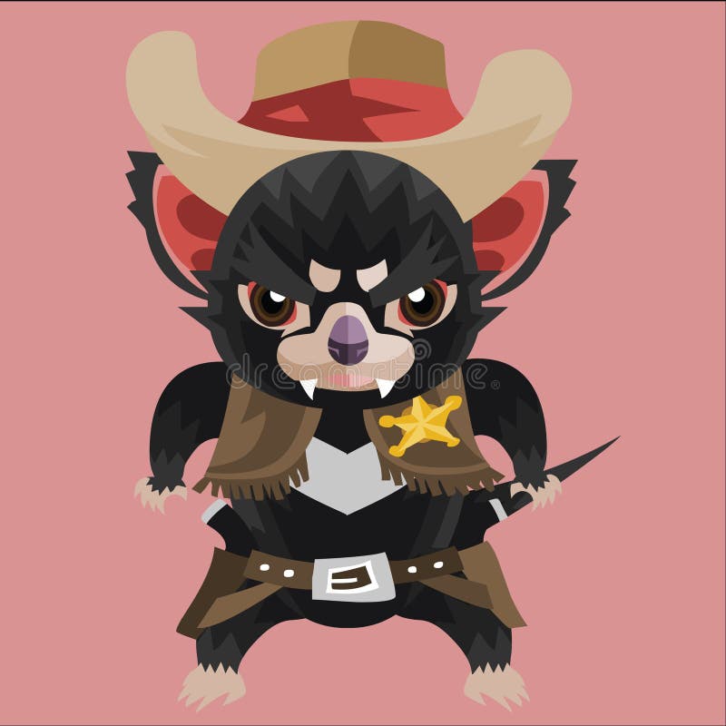 Tasmanian Devil Cowboy. Vector Illustration Decorative Design Stock ...