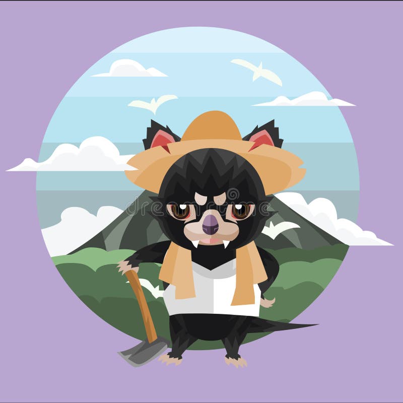 Tasmanian Devil Farmer. Vector Illustration Decorative Design Stock ...