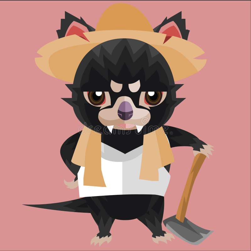 Tasmanian Devil Farmer. Vector Illustration Decorative Design Stock ...