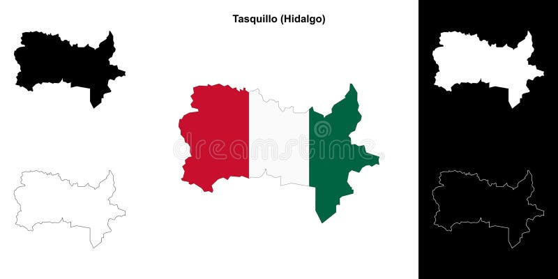 Tasquillo outline map stock vector. Illustration of blank - 375815653