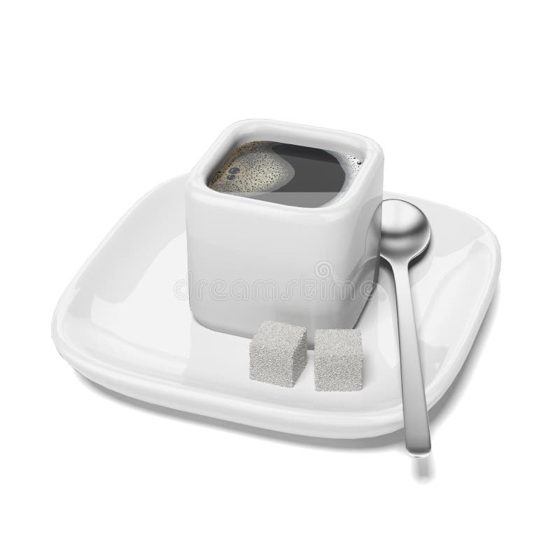 Tasse Kaffee mit Zucker stock abbildung. Illustration von stab - 33753462