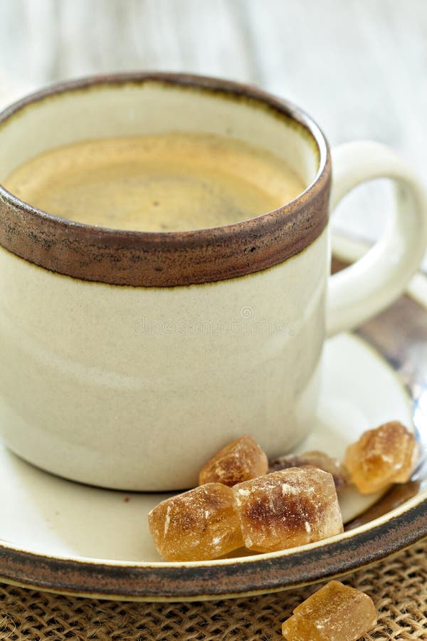 Tasse Kaffee mit Zucker stockbild. Bild von geschmack - 36901119