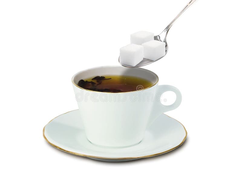 Tasse Tee und Zucker stock abbildung. Illustration von kraut - 14165337