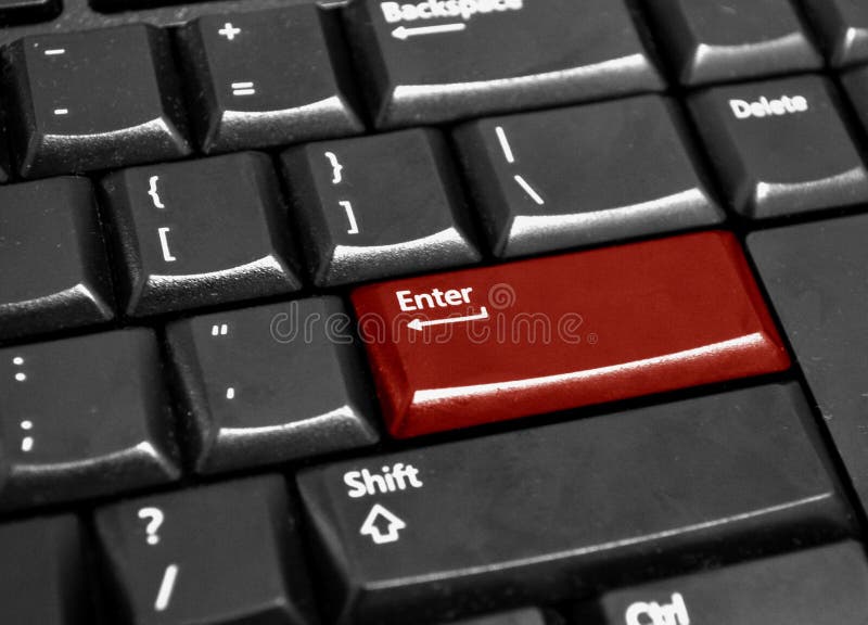 Tastatur Mit Rot ENTER-Taste Stockfoto - Bild von grün, schwarzes: 32038726