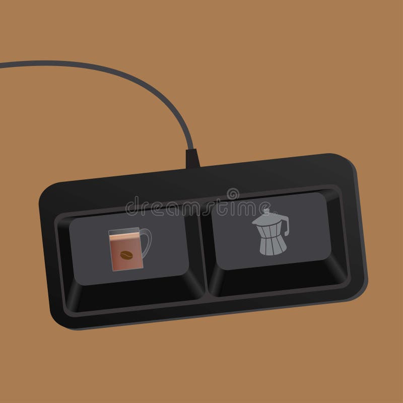 Keyboard with Two Keys One with a Coffee Mug and the Other with a Mocha ...