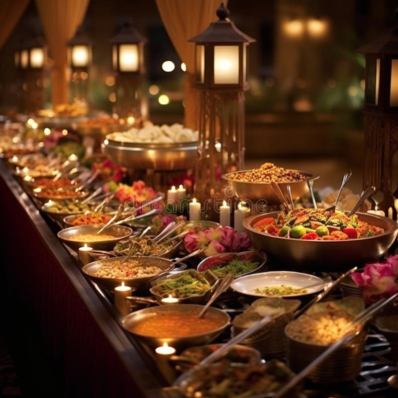 A Taste of Culture: Globally-inspired Dining Stations Stock Image ...