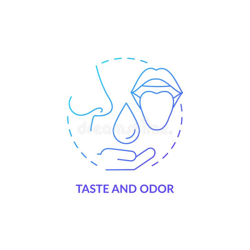 Taste and Odor Blue Gradient Concept Icon Stock Vector - Illustration ...
