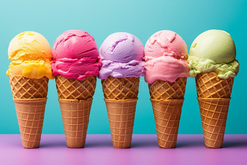 Taste the Rainbow: an Array of Colorful Ice Cream Scoops. Ice Cream Day ...