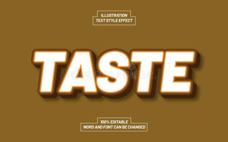 Taste White Text Style Effect Stock Vector - Illustration of identity ...