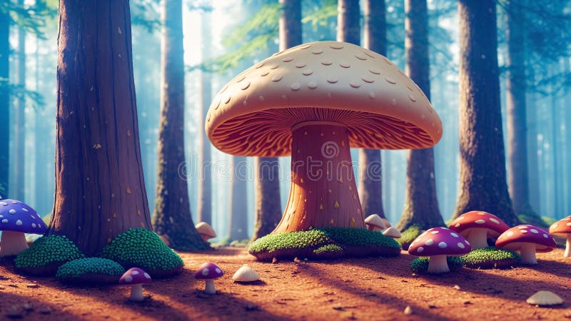 A Tasteful Mushroom Like Object in a Forest with Trees AI Generative ...