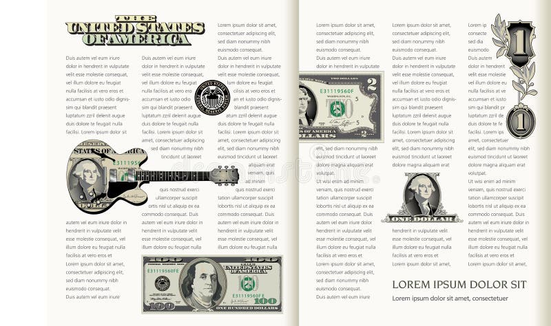 Tasteful, Two Page Spread Layout Stock Vector - Illustration of flyer ...