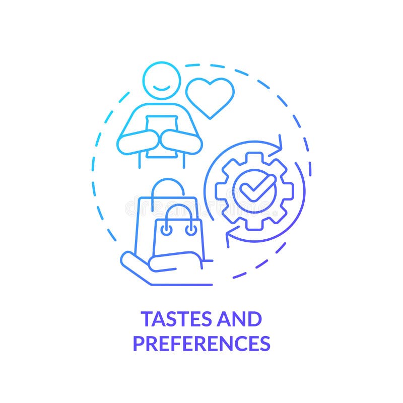 Tastes and Preferences Blue Gradient Concept Icon Stock Vector ...