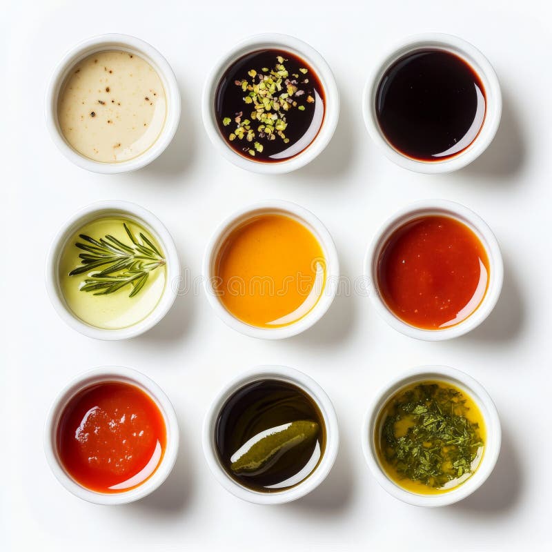 Tasting Flight Sauces Each Created Same Base Ingredient Different Stock ...