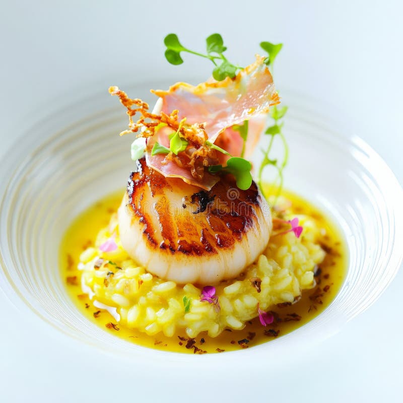 A Tasting Menu Course Featuring a Seared Scallop, Served on a Bed of ...