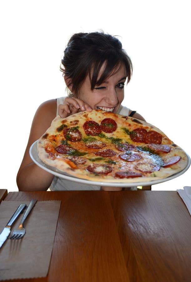Tasting pizza stock image. Image of human, healthy, italy - 43592311