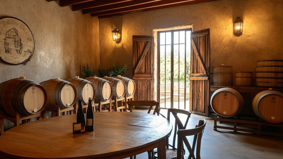 Tasting Room with Minimal Rustic Decor. Stock Photo - Image of interior ...