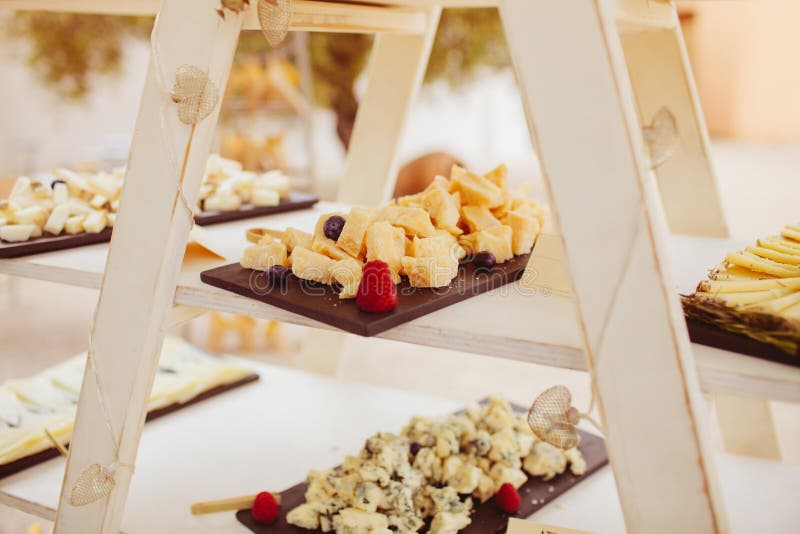 Tasting of Various Types of Cheese during a Cocktail Stock Image ...