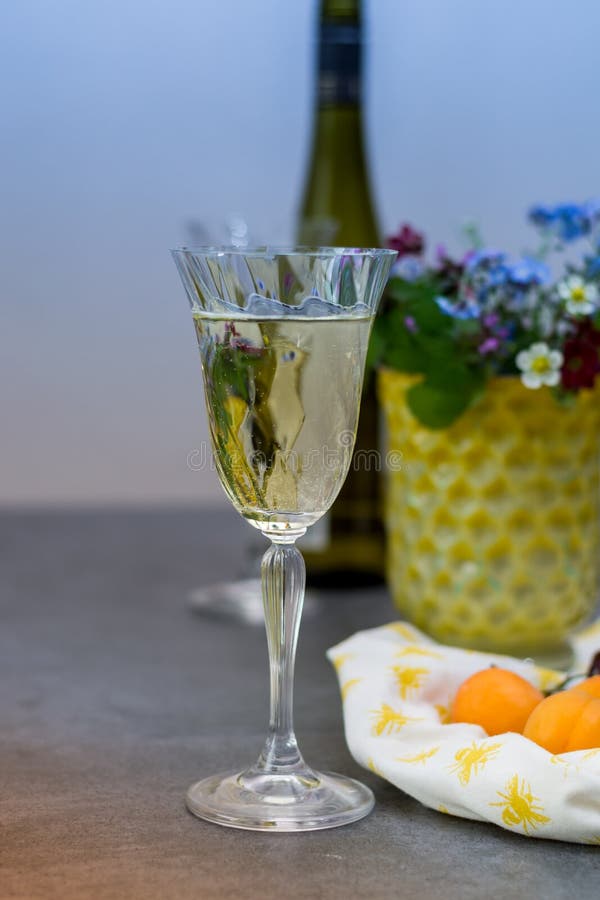 Tasting of White Dry German Riesling from Mosel River Valley Stock ...