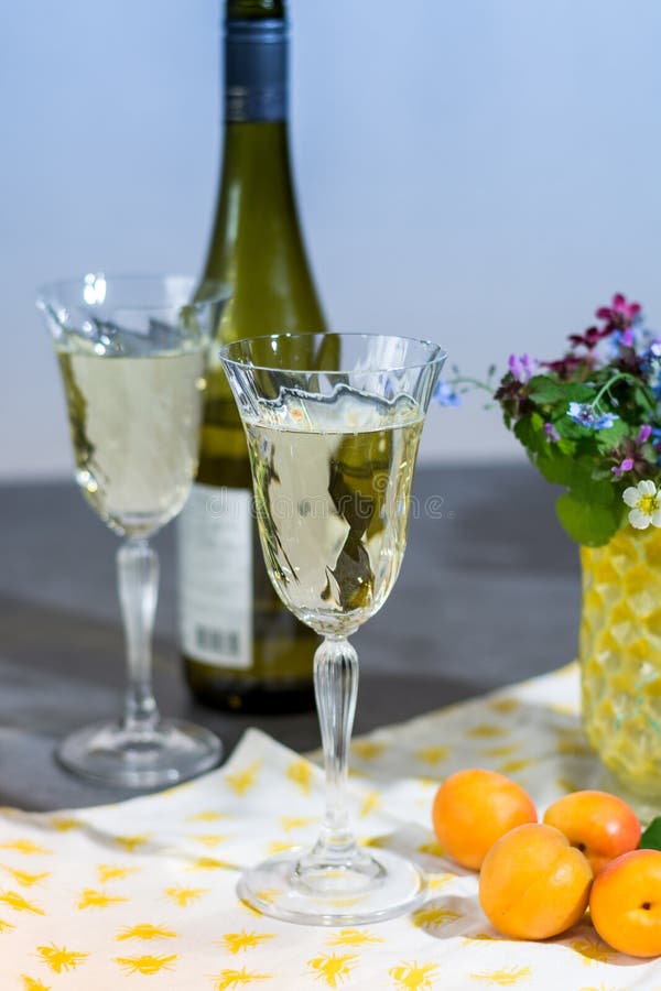 Tasting of White Dry German Riesling from Mosel River Valley Stock ...