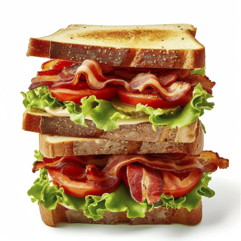 Tasty Bacon Lettuce and Tomato BLT Sandwich with White Background Stock ...