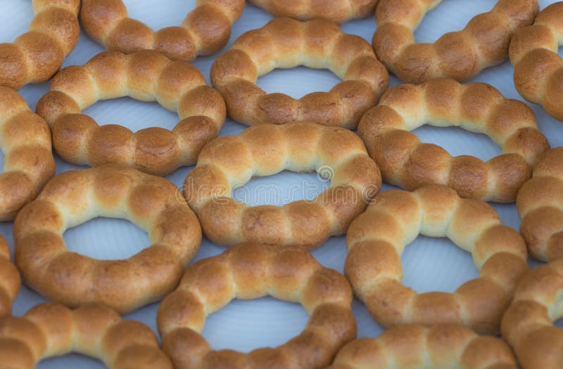 Tasty Bagels Close Up Textured in a Plate Stock Image - Image of ...