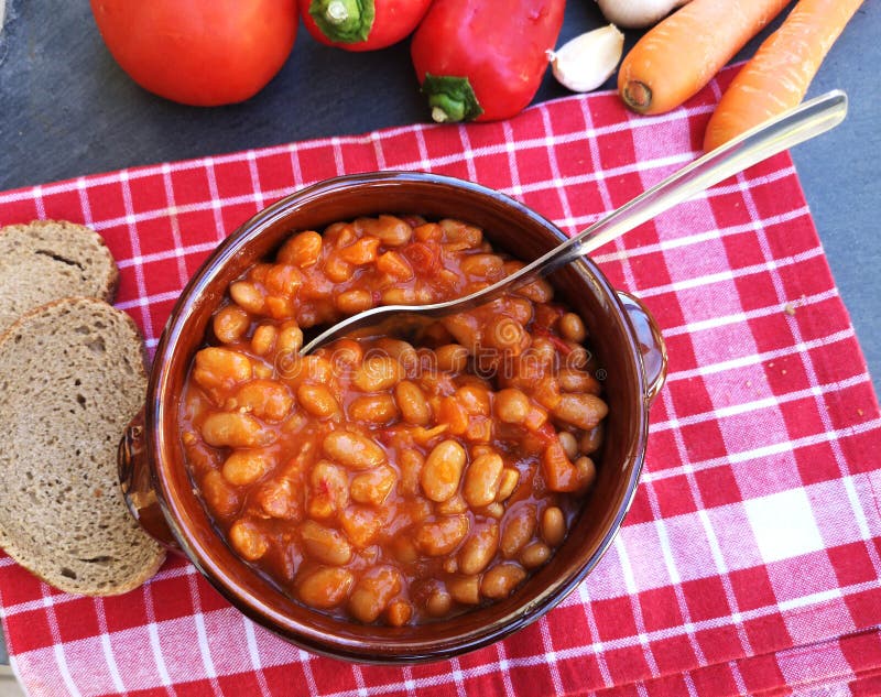 Tasty Baked Beans on Tomato Sauce Stock Image - Image of sauce, baked ...