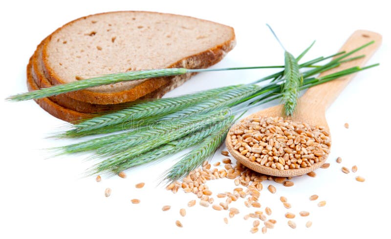 Tasty Baked Bread with Wheat Grain Stock Image - Image of baked, heap ...