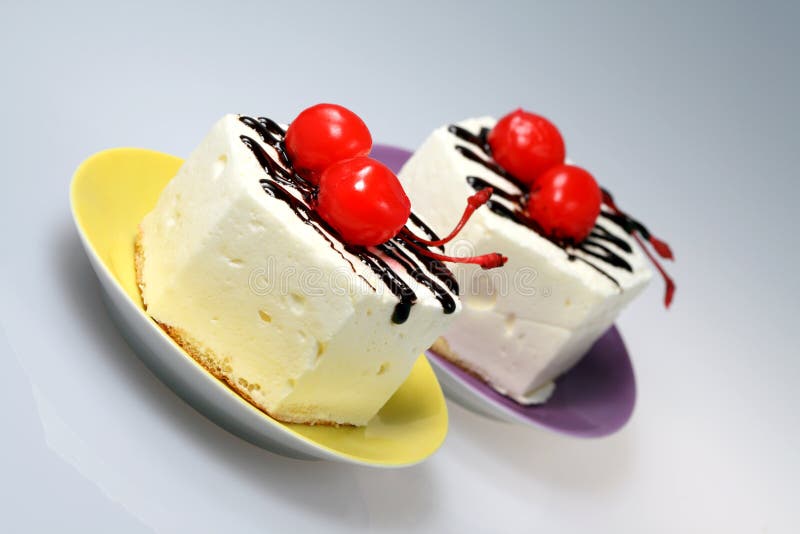 Tasty Baking Fancy Cake with Cherry Stock Photo - Image of baking ...