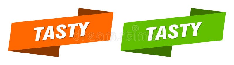 Tasty Banner. Tasty Ribbon Label Sign Set Stock Vector - Illustration ...