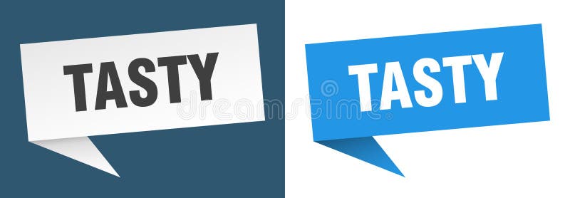 Tasty Banner. Tasty Speech Bubble Label Set Stock Vector - Illustration ...