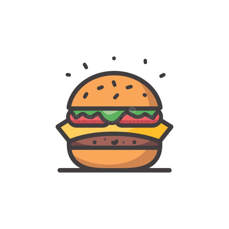 Tasty Beef Burger with Vibrant Toppings. Vector Illustration Design ...