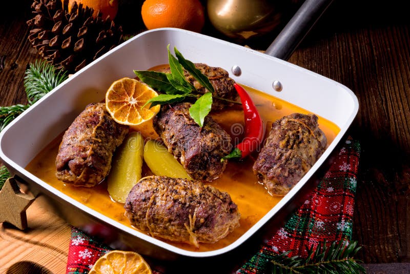 Beef rolls from the oven stock photo. Image of recipe - 105725894