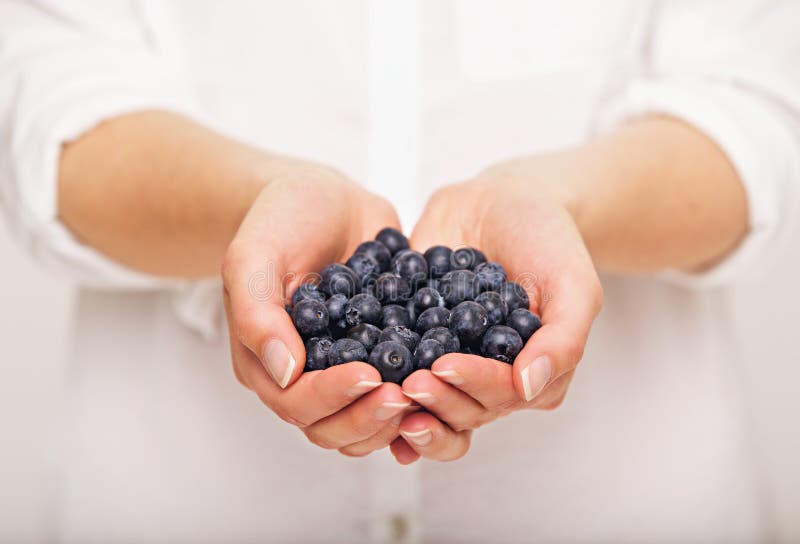 Handful of Blueberries stock photo. Image of color, farmer - 5851822