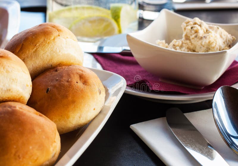 Tasty buns on plate stock image. Image of fresh, appetizing - 45054747