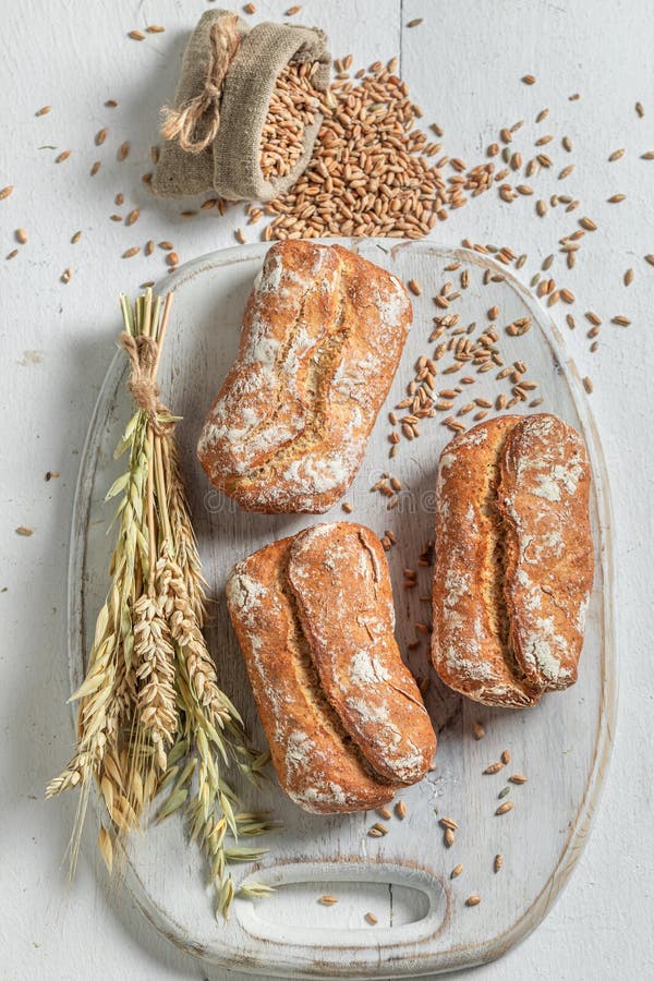 Tasty Buns Made of Wheat Grains. Made of Wheat Stock Image - Image of ...