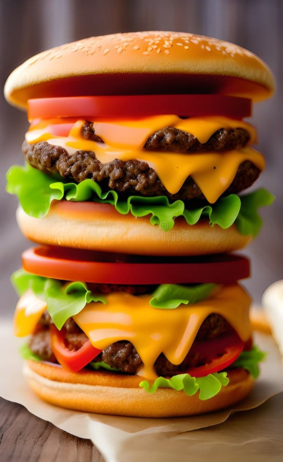 Tasty Burger with Beef, Tomato and Cheese , Ai Generated Stock ...