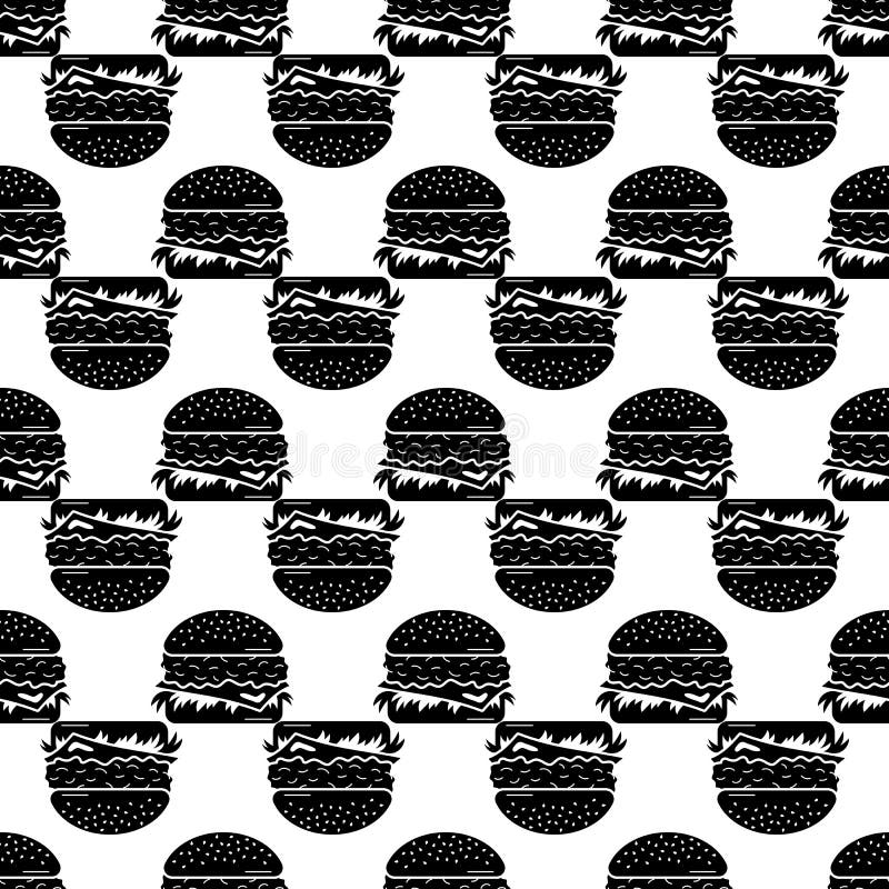 Tasty Burger Pattern Seamless Vector Stock Vector - Illustration of ...