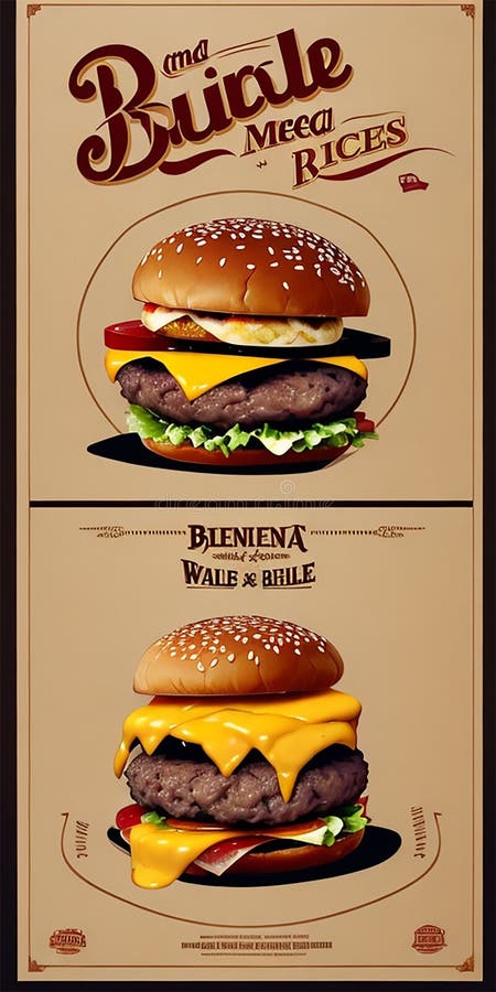 Tasty burger poster stock illustration. Illustration of concept - 283740277