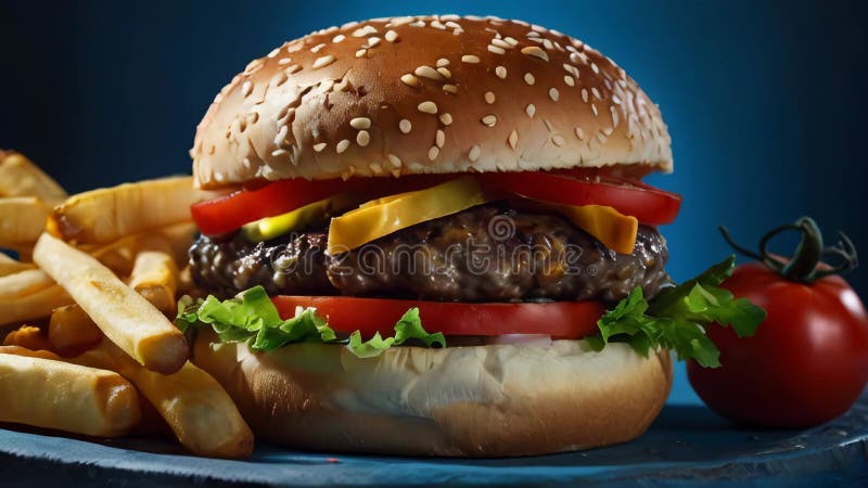 Tasty Burger Yummy Fast Food Stock Footage - Video of classic ...