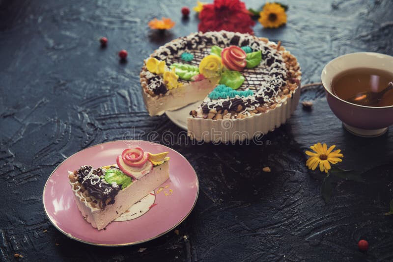 Tasty cake composition stock image. Image of painted - 91118937