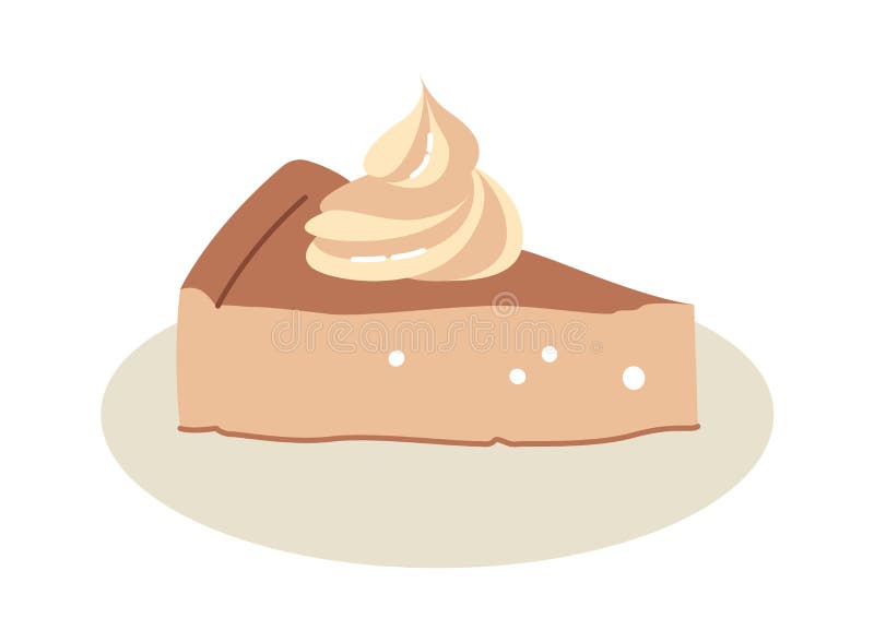 Tasty Cake with Cream Flat Icon Dessert Stock Vector - Illustration of ...