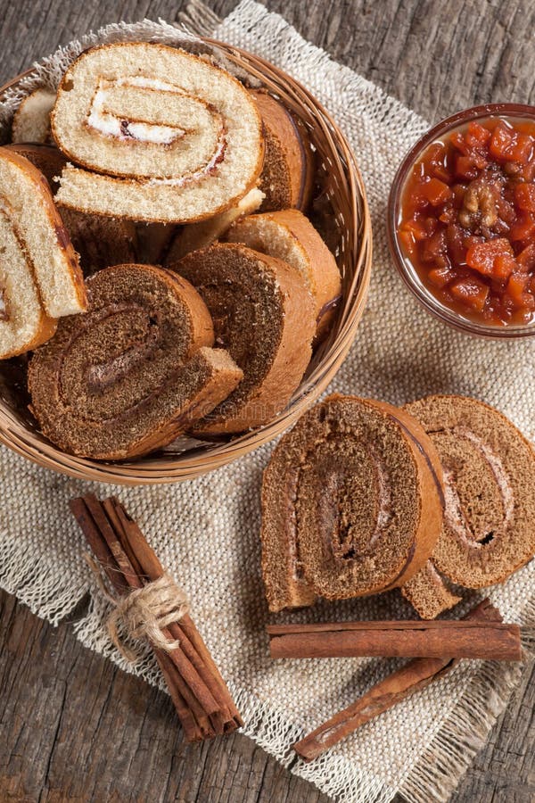 Tasty cake roll stock photo. Image of food, apple, biscuits - 88199298