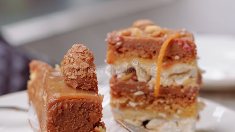 Tasty Cake on a Table in a Cozy Cafe, Perfect for a Break... Stock ...