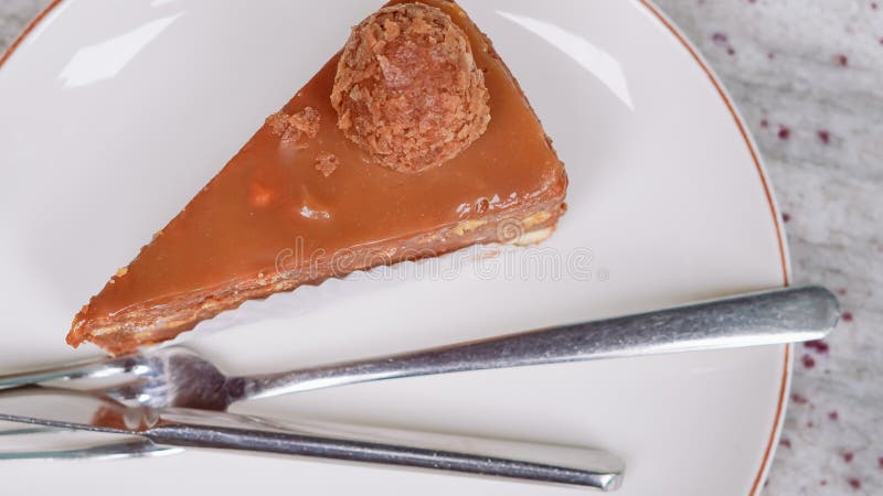 Tasty Cake on a Table in a Cozy Cafe, Perfect for a Break... Stock ...